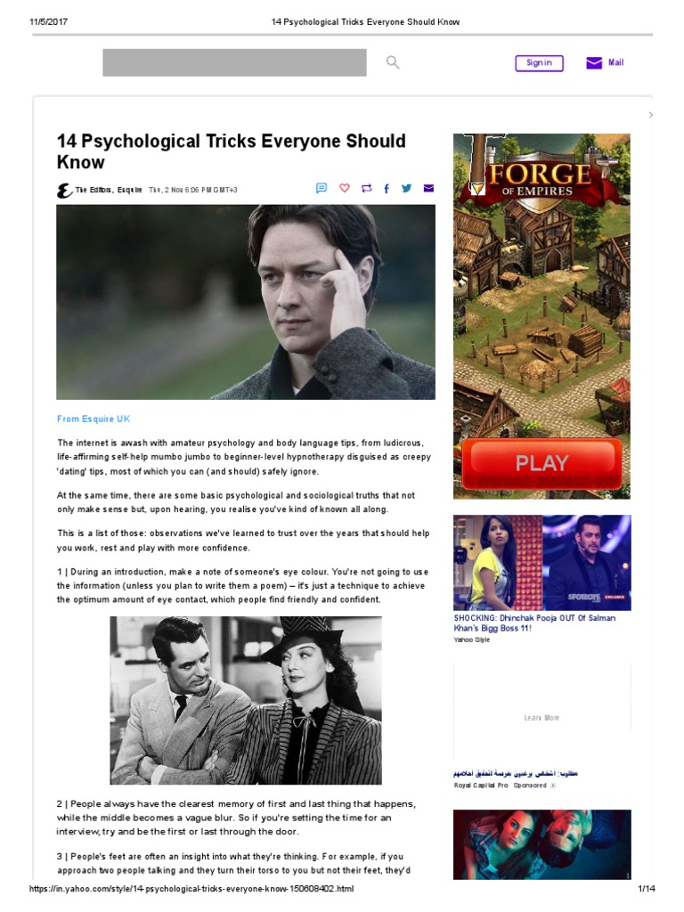 14 Psychological Tricks Everyone Should Know | PDF | Sports | Leisure
