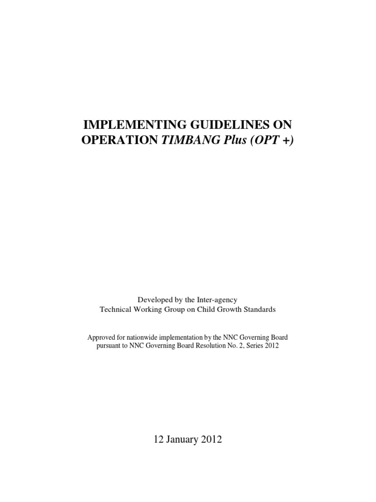 OPT Plus Guidelines | PDF | Malnutrition | Sampling (Statistics)
