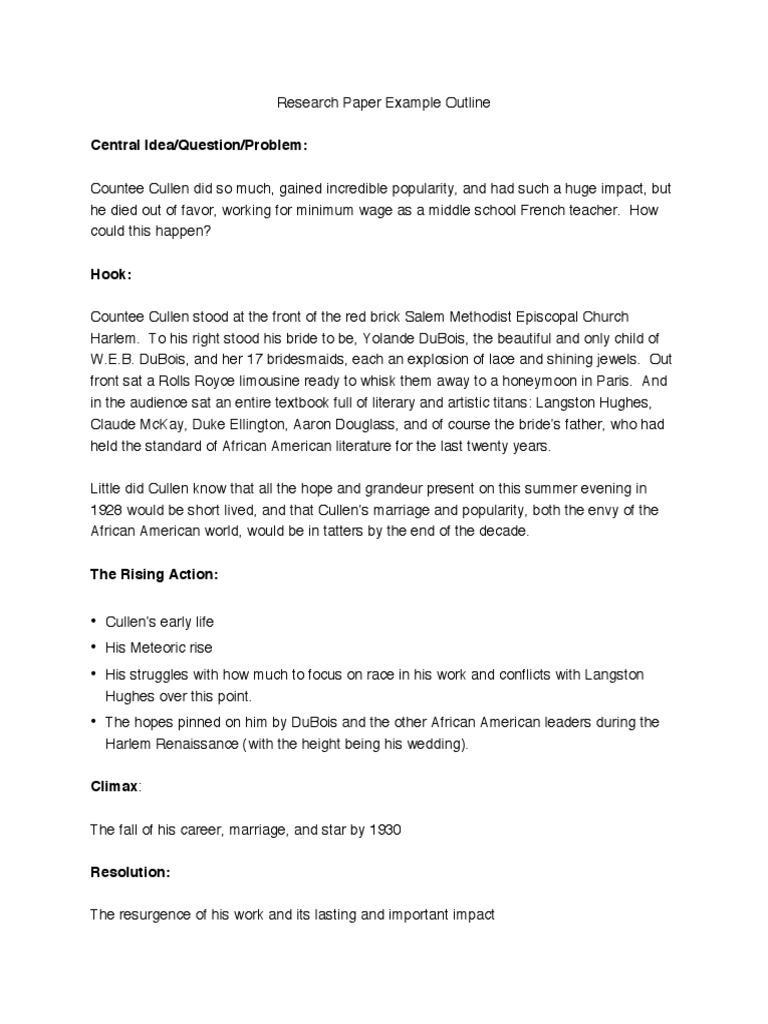 Harlem Renaissance Research Outline | PDF | Harlem Renaissance ...