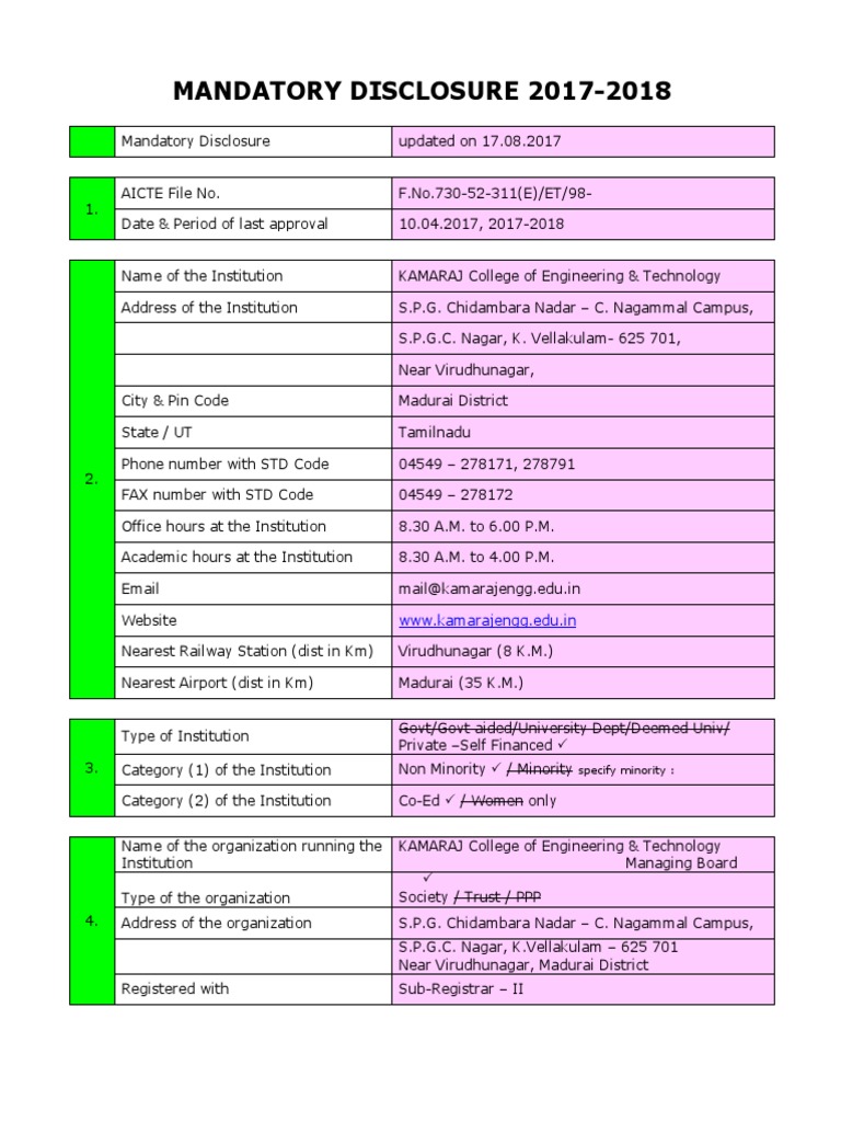 Mandatory Disclosure 17 | PDF | Doctor Of Philosophy | Academia