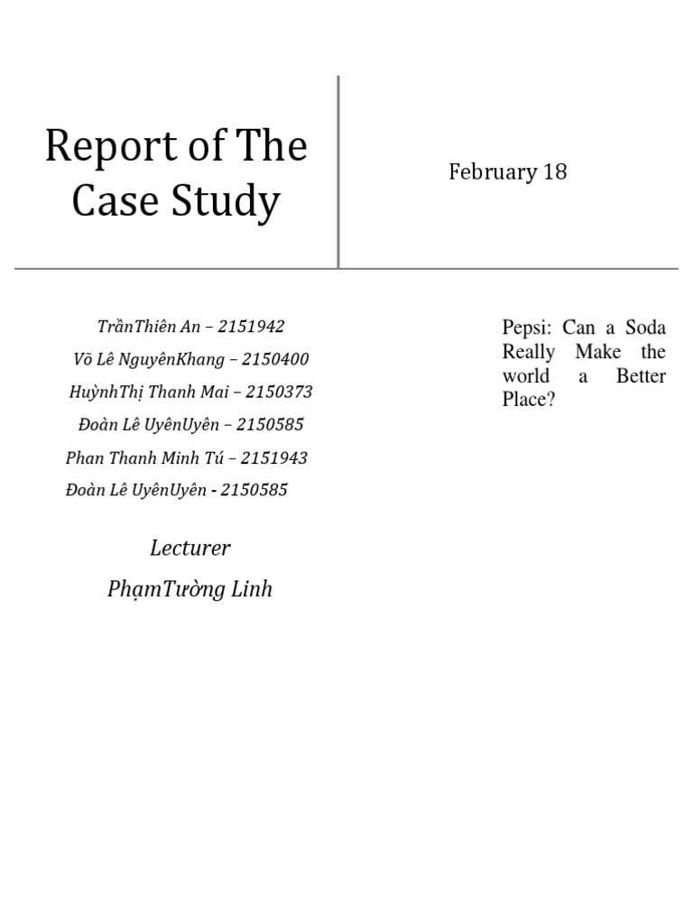 Pepsi Refresh Project Case Study Pdf Pepsi Pepsi Co