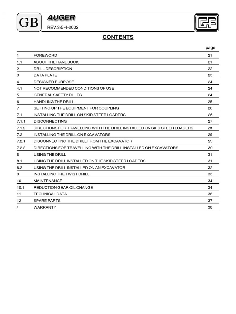 Auger | PDF | Drill | Drilling