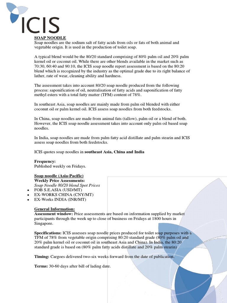 Soap Noodle Methodology | PDF | Soap | Palm Oil