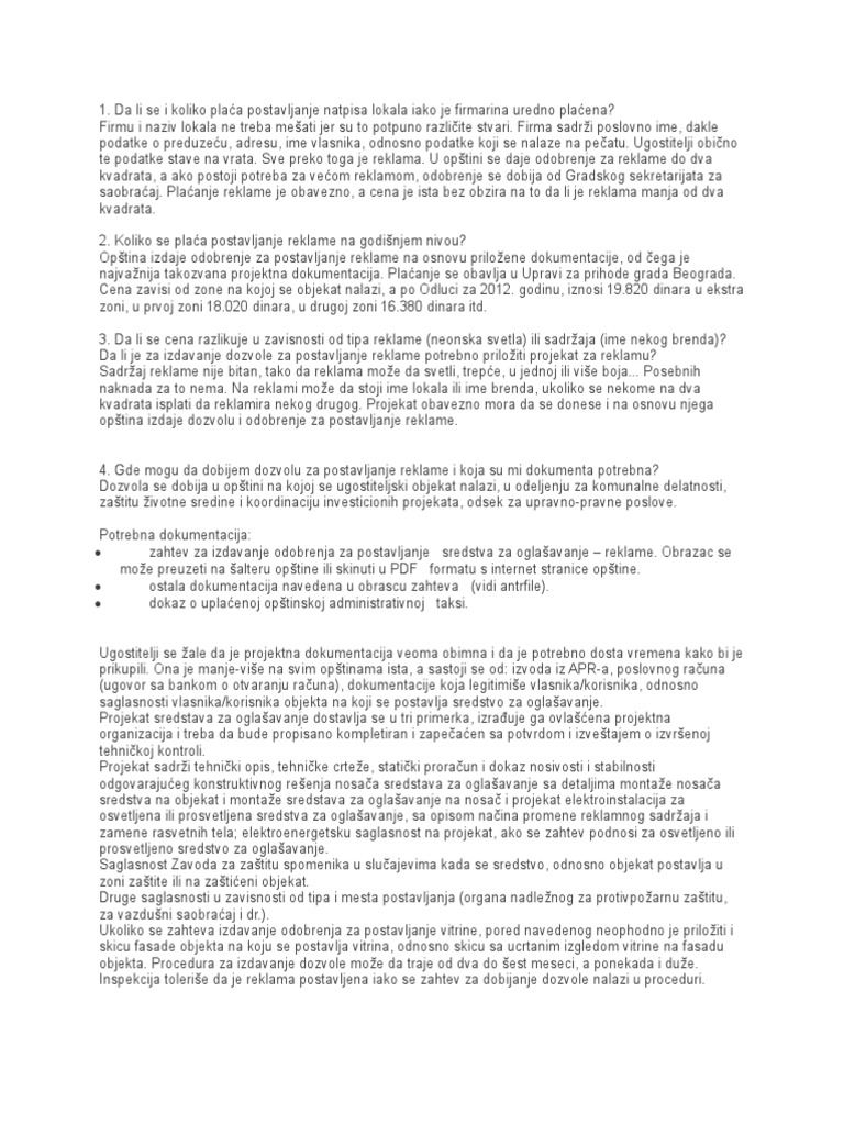 Potrebna Dokumentacija | PDF