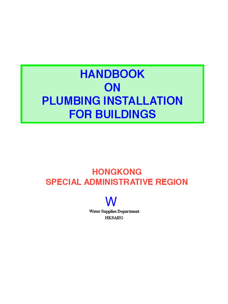 Handbook On Plumbing Installation For Buildings - HK Sar | PDF ...