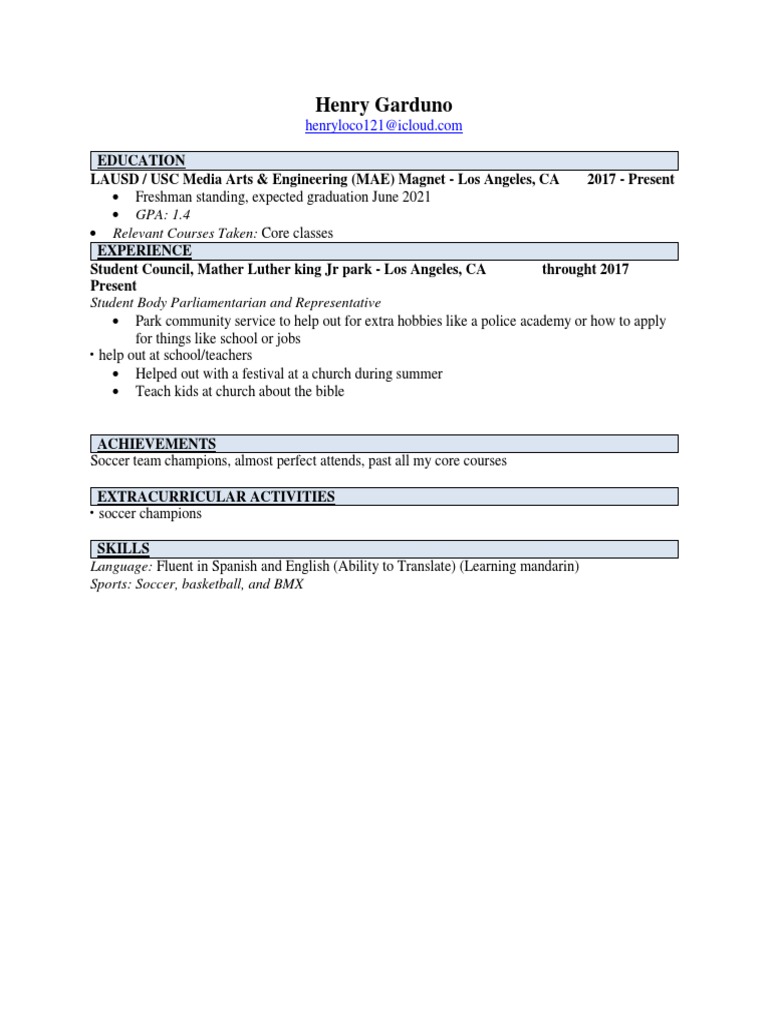 Sample Resume 2017 | PDF