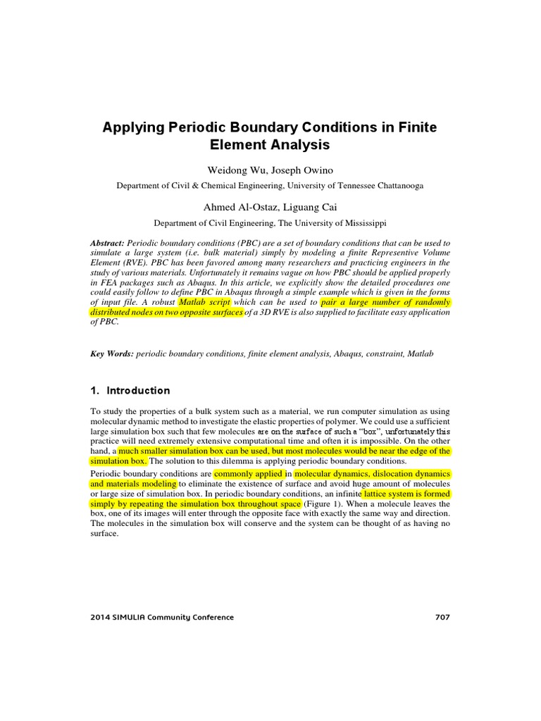 Periodic Boundary Condition | PDF | Finite Element Method | Composite ...