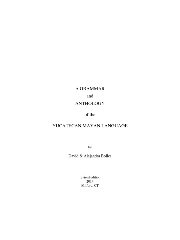 Grammar of The Yucatecan Language | PDF | Tone (Linguistics) | Maya Peoples