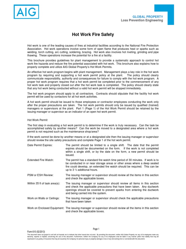7.2014 Hot Work Procedure | Soldering | Insurance | Free 30-day Trial ...