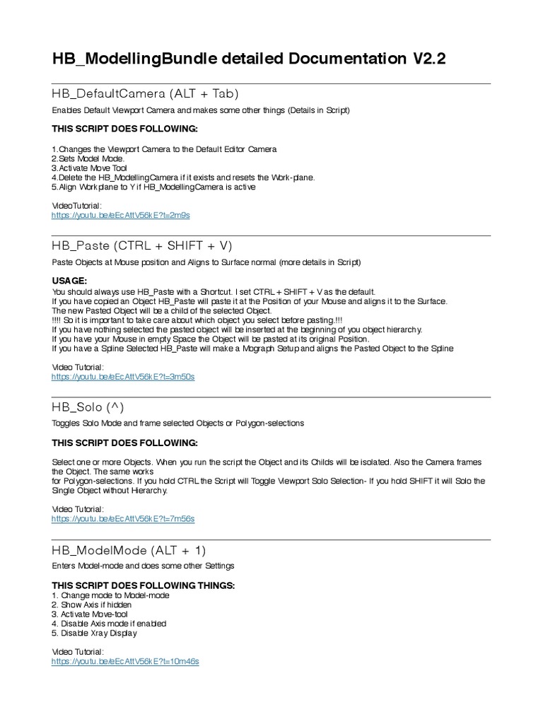 HB - ModellingBundle Detailed Documentation | PDF | Rotation | Spline ...