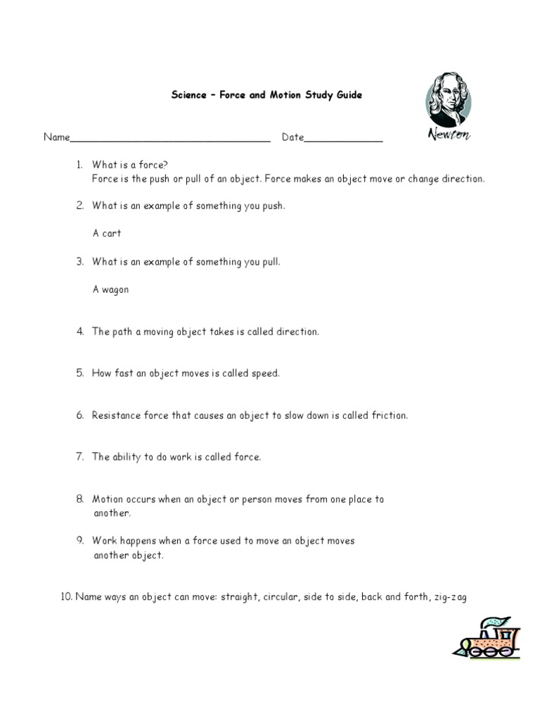 Forceandmotionstudyguide 17 | PDF | Self-Improvement