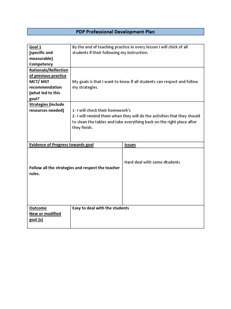 PDP Professional Development Plann | PDF | Career & Growth | Self ...