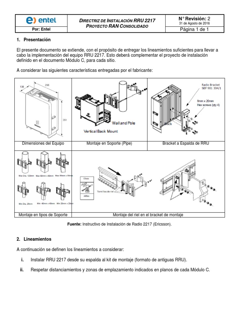 Instalación de RRU 2217 | PDF