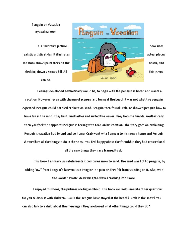 Penguin On Vacation | PDF