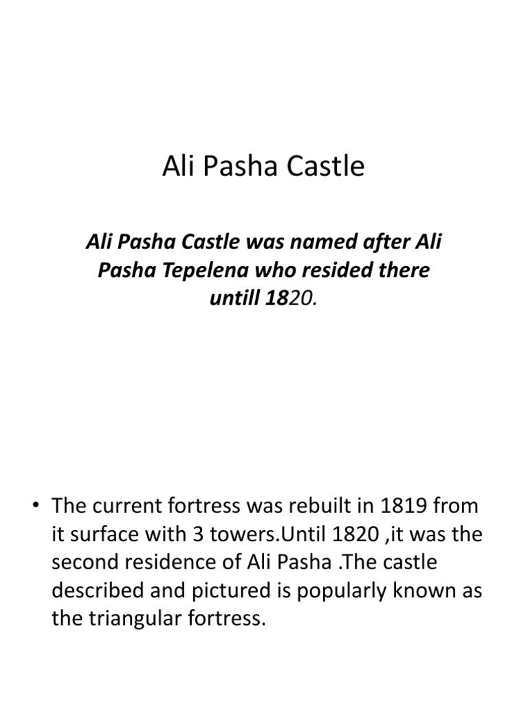Ali Pasha Castle | PDF