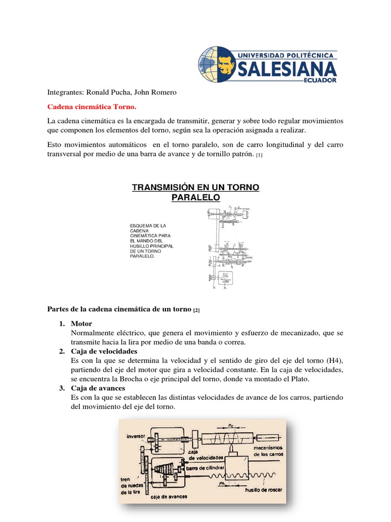 Cadena Cinematica | PDF | Transmisión (Mecánica) | Engranaje