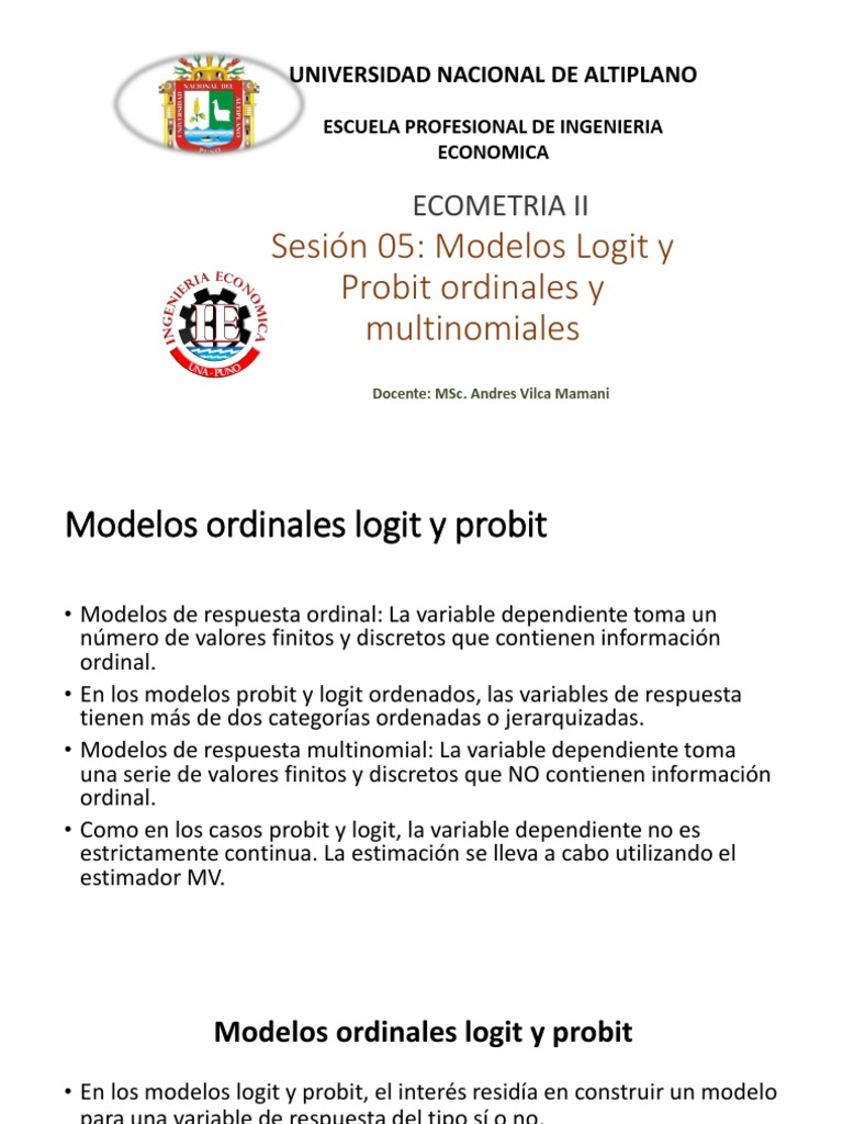 6 Probit y Logit Oordinal | PDF | Análisis de regresión | Probabilidad