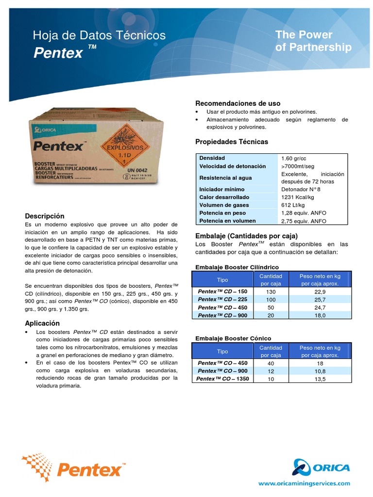 Pentex | PDF | Material explosivo | Materiales