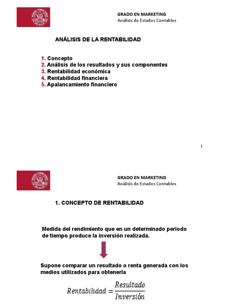 Tema 5. Análisis Rentabilidad PDF | PDF | Rentabilidad sobre recursos propios | Apalancamiento ...