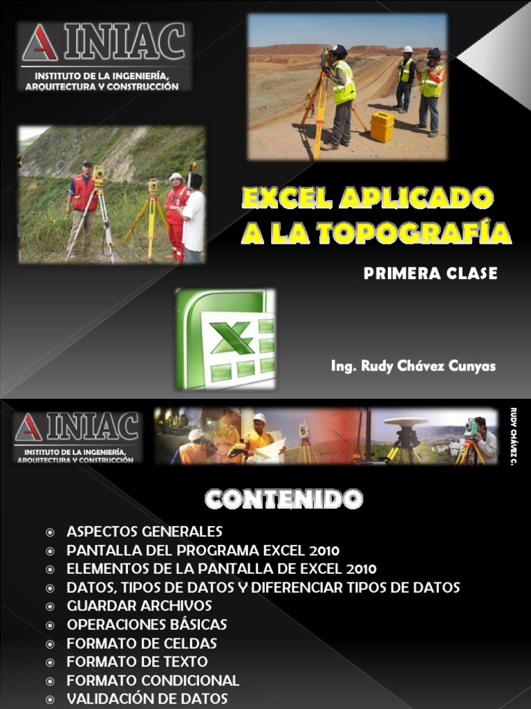 Excel para Topografia | PDF | Microsoft Excel | Hoja de cálculo