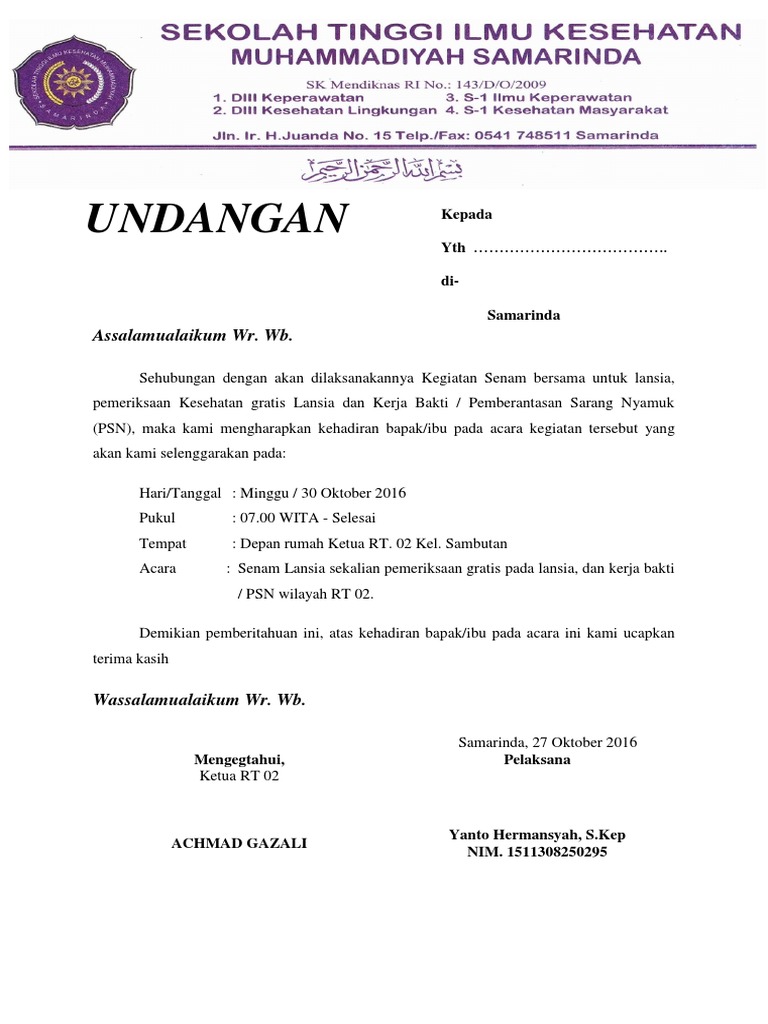 Undangan Senam | PDF