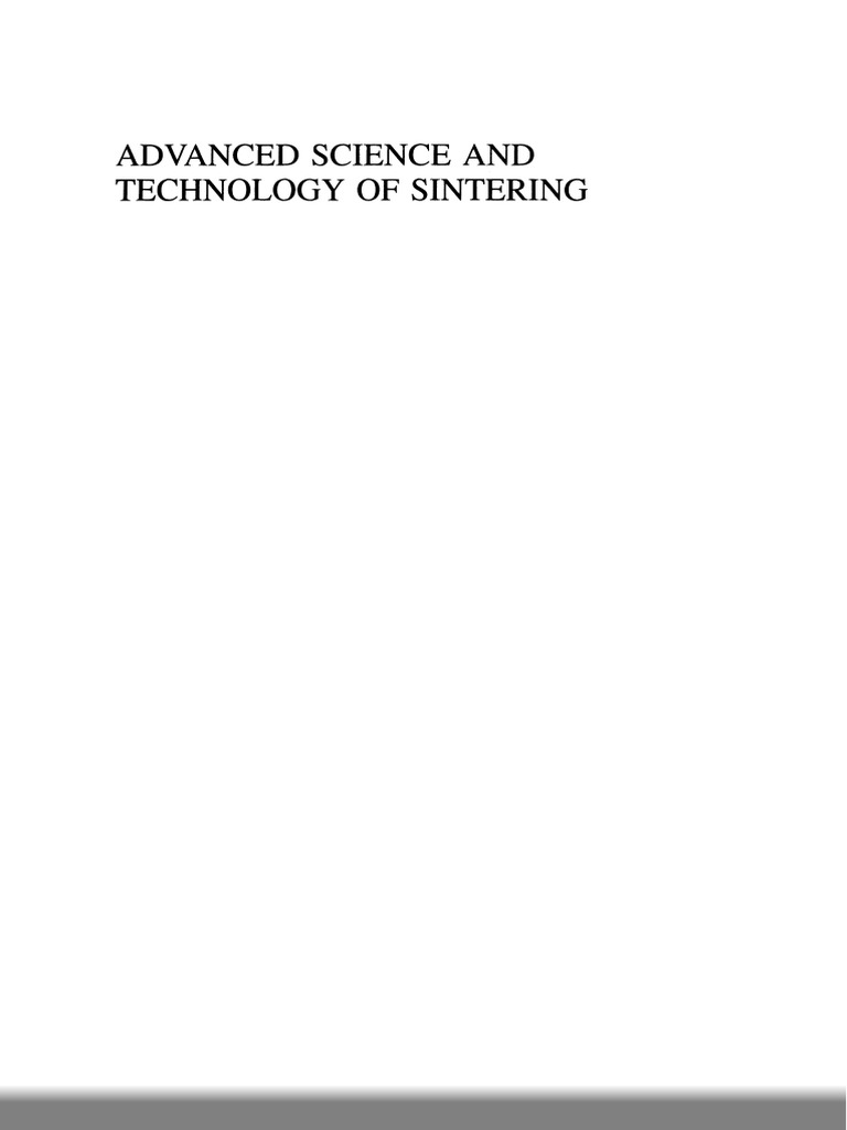 Ebook Advanced Science And Technology Of Sintering Pdf Diffusion