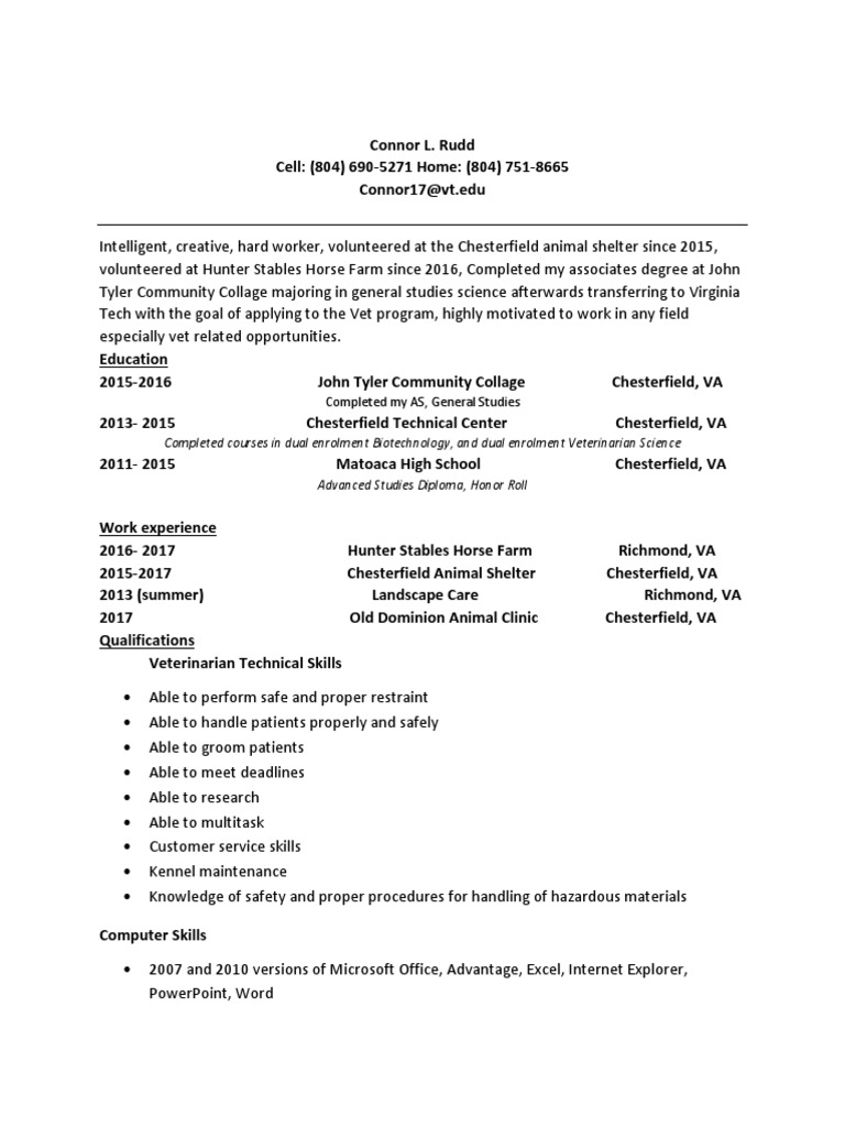 Connor Rudd Resume | PDF