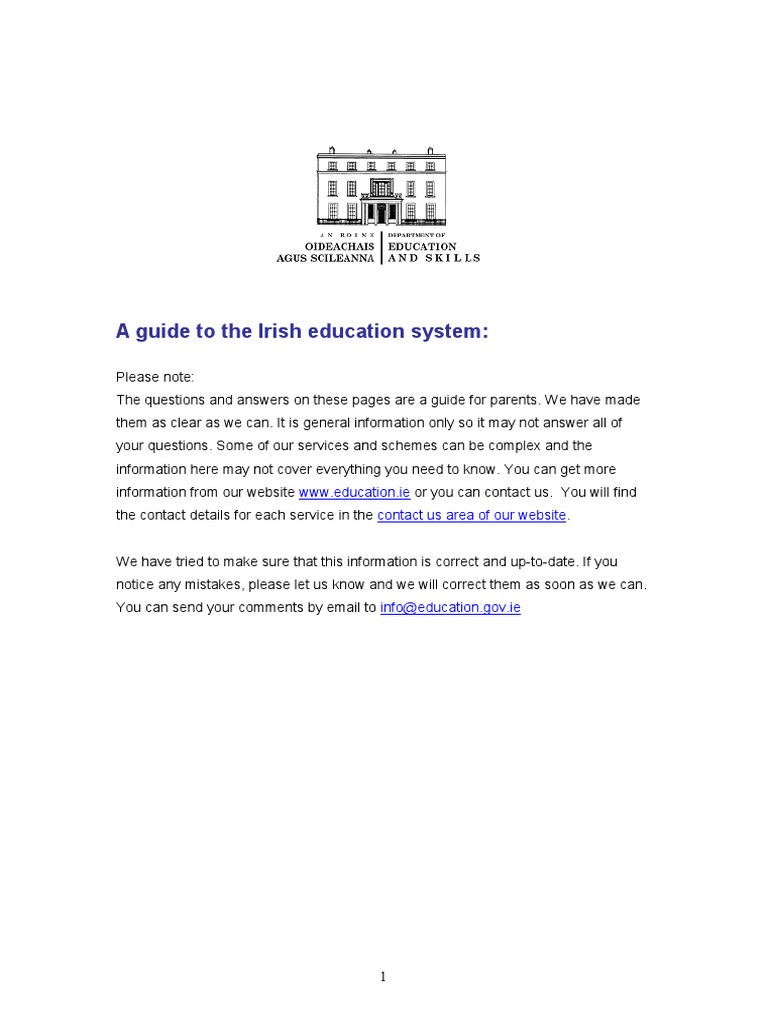 Guide to the Irish Education System | PDF | Educational Assessment ...