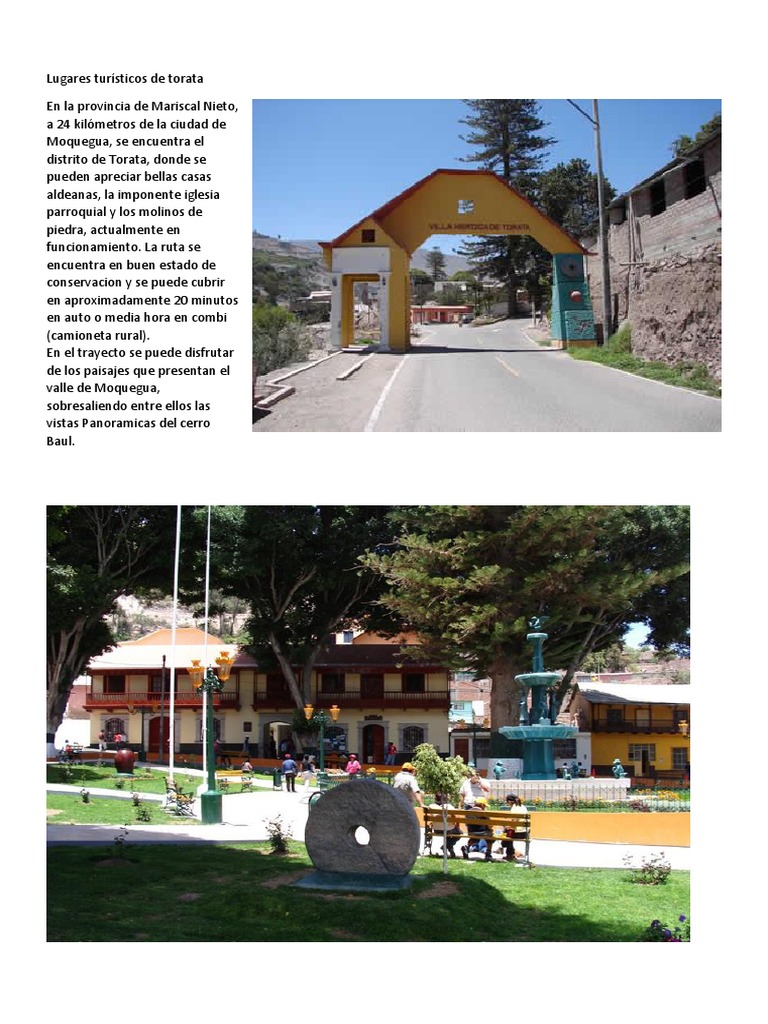 Lugares Turísticos de Torata | PDF