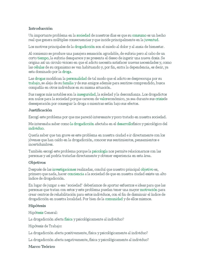 Introducción A Las Drogas | PDF | La dependencia de sustancias | Adolescencia