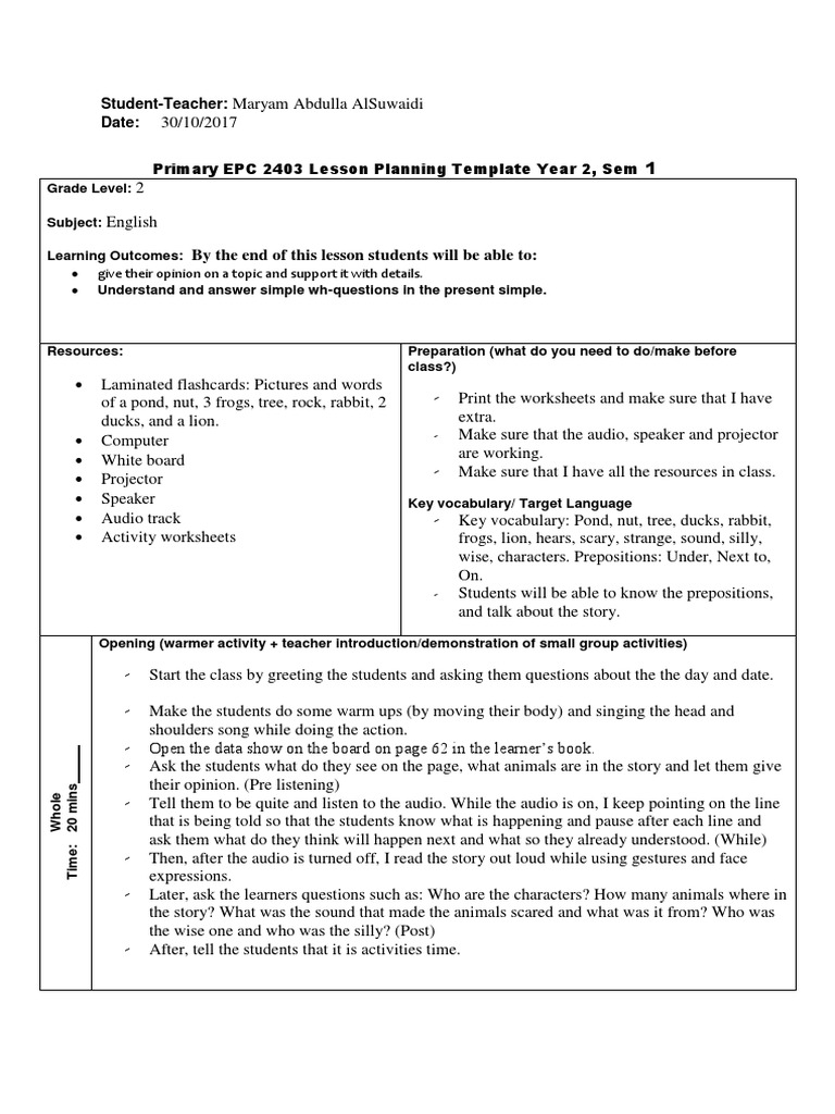 Third Lesson Plan | Download Free PDF | Lesson Plan | Question