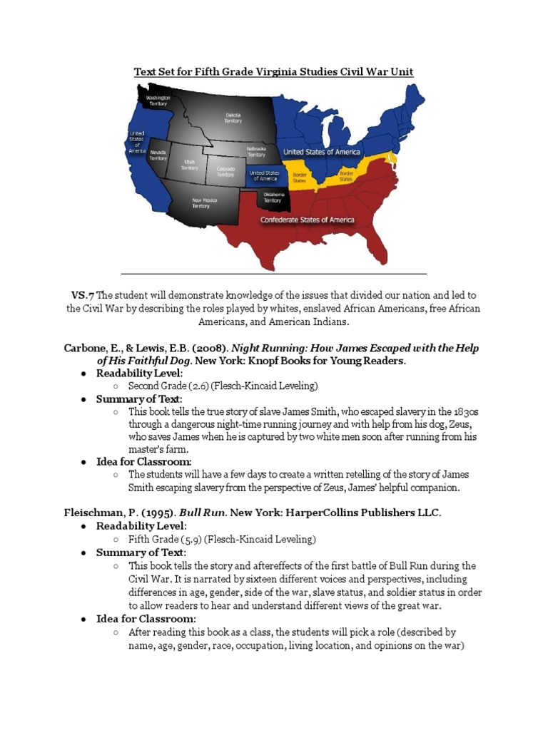 Civil War Resources for 5th Graders | PDF | American Civil War | Slavery