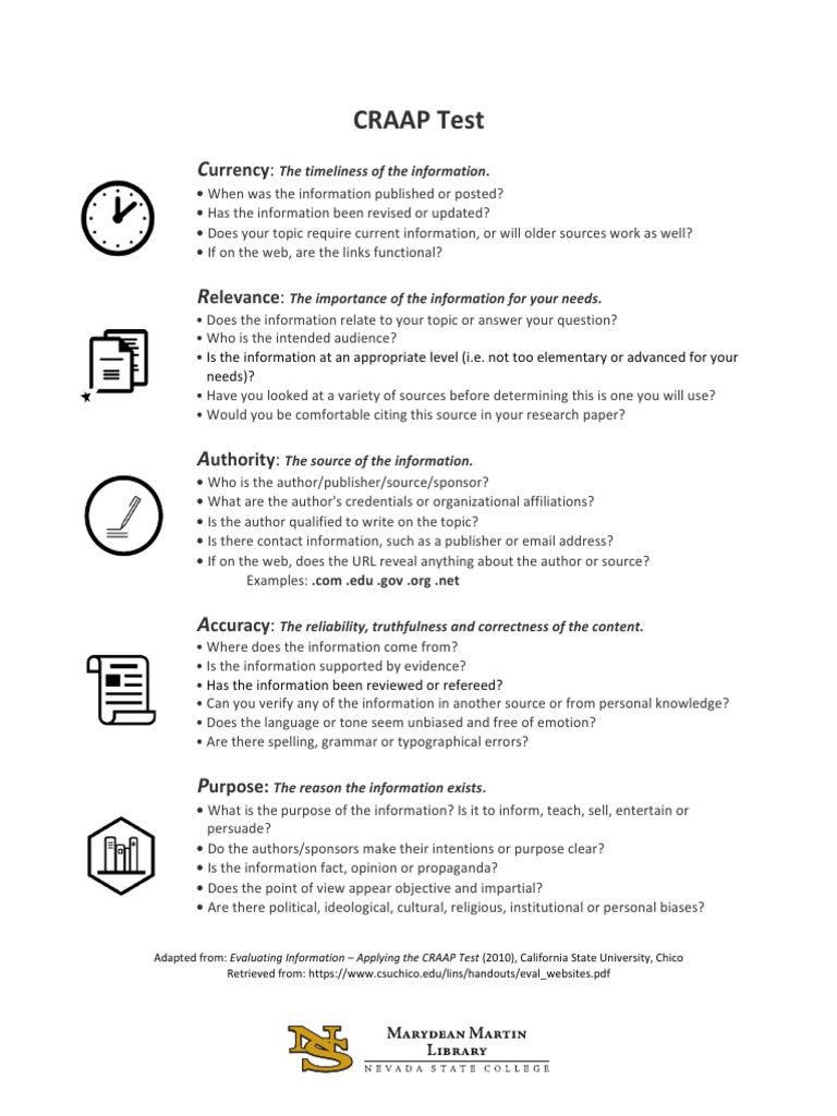 Craap Test | PDF | Truth | Epistemology