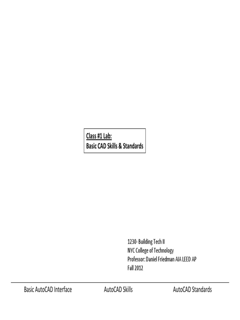 Class #1 Lab: Basic CAD Skills & Standards | PDF | Graphical User ...