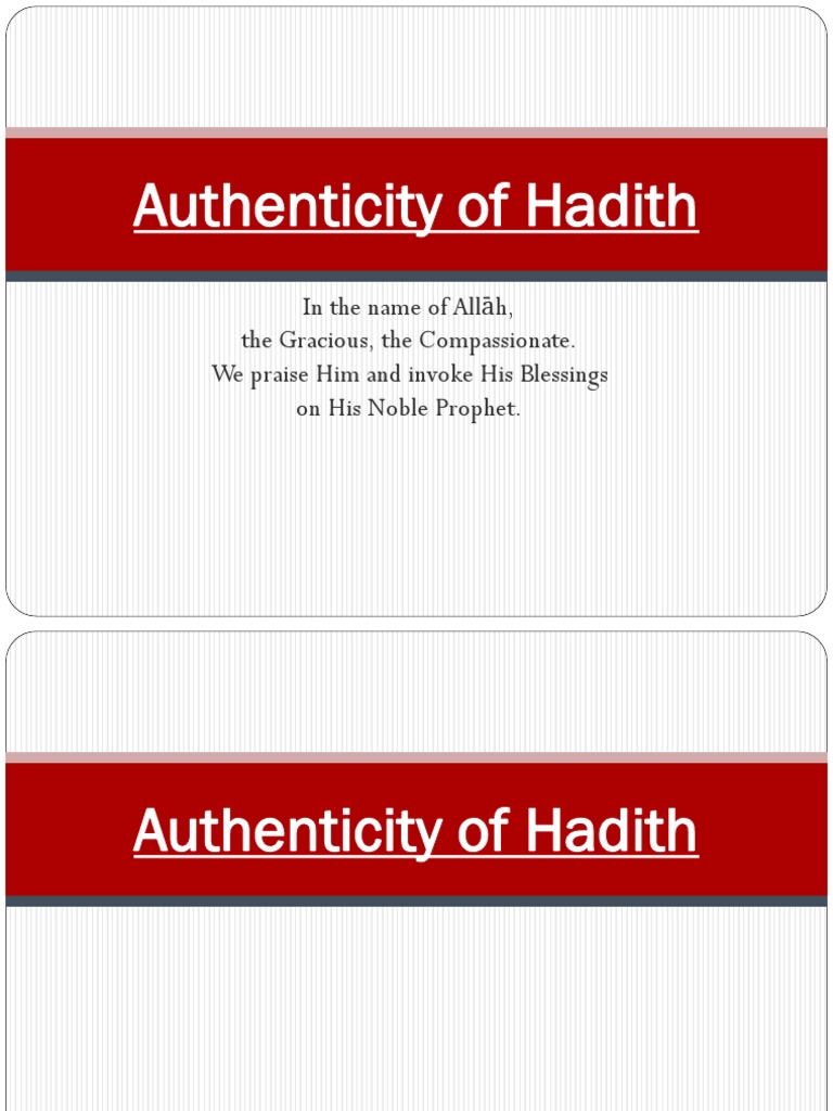 Understanding Hadith Authenticity | PDF | Hadith | God In Islam