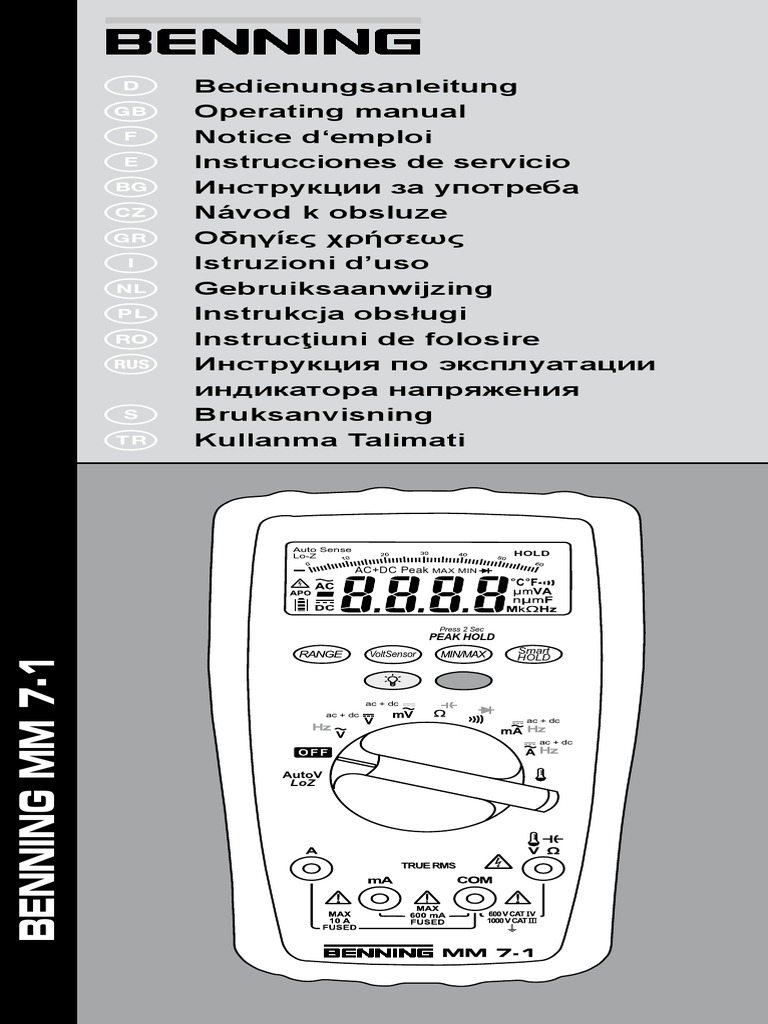 Benning MM 7-1 Operating Manual | PDF | International System Of Units ...