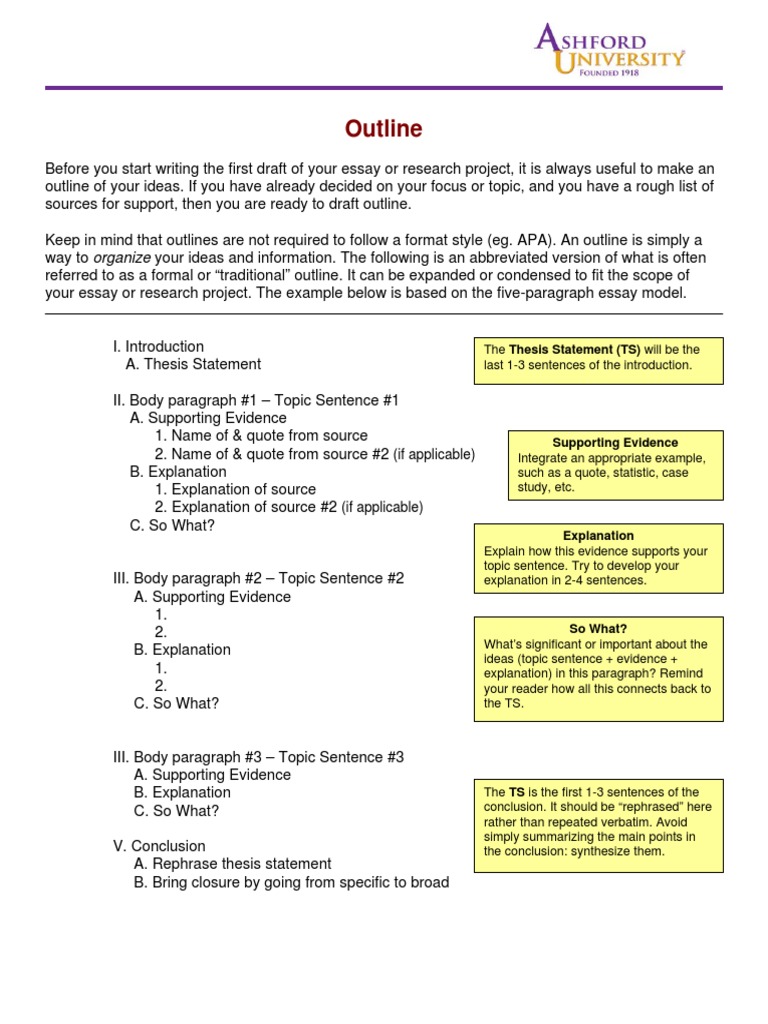 Essay Outline | PDF | Essays | Psychological Concepts