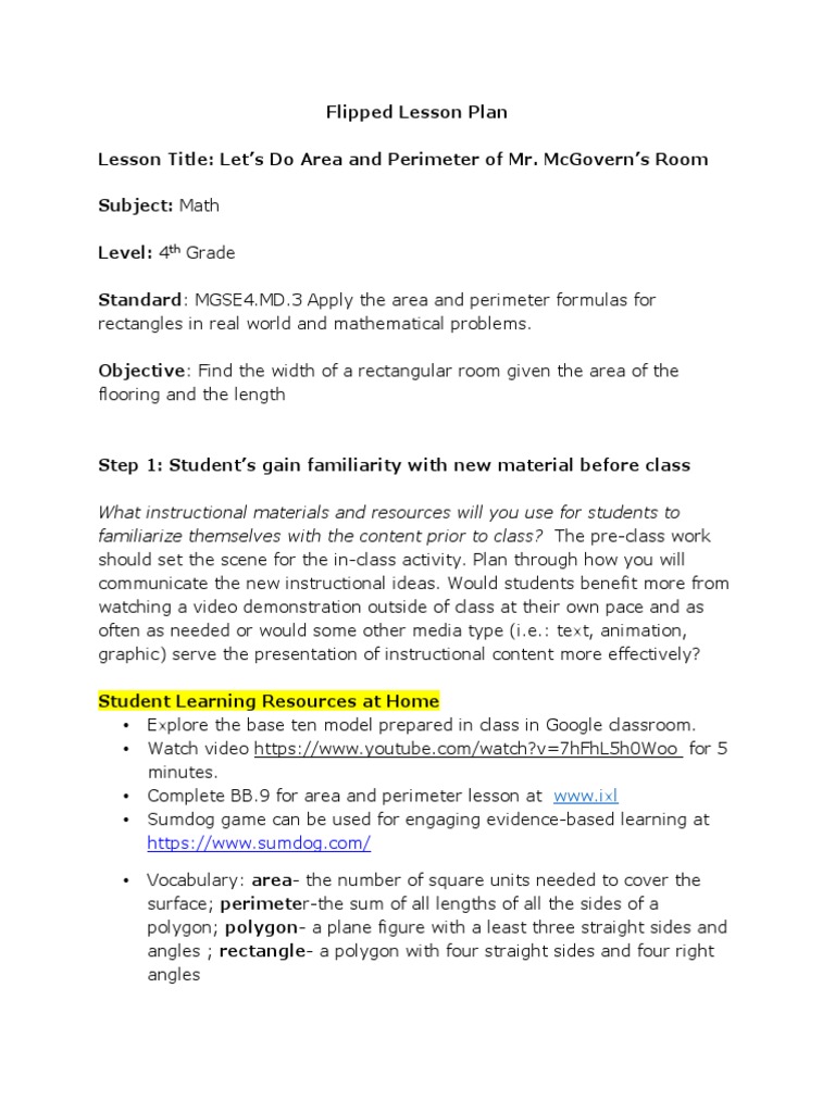 flipped lesson plan | Lesson Plan | Motivation