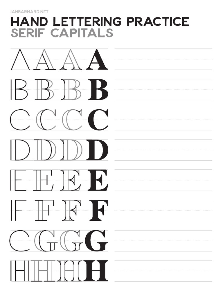 Serif Capitals: Hand Lettering Practice | PDF