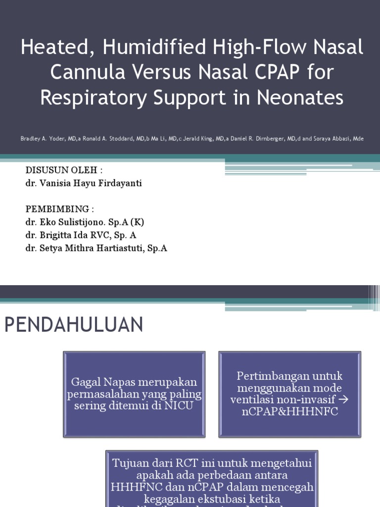 Heated, Humidified High-Flow Nasal Cannula Versus | PDF