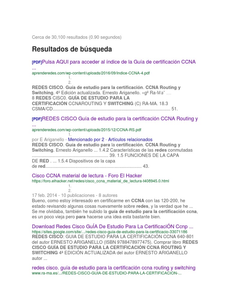 Cerca de 30 | PDF | Certificaciones de Cisco | Infraestructura de ...