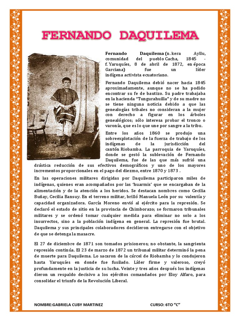 Fernando Daquilema | PDF | Agitación | Conflicto armado
