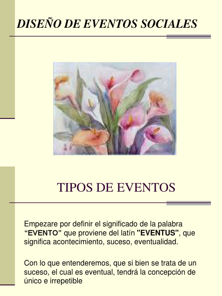Tipos y Clasificación de Eventos Sociales | PDF | Negocios (general ...