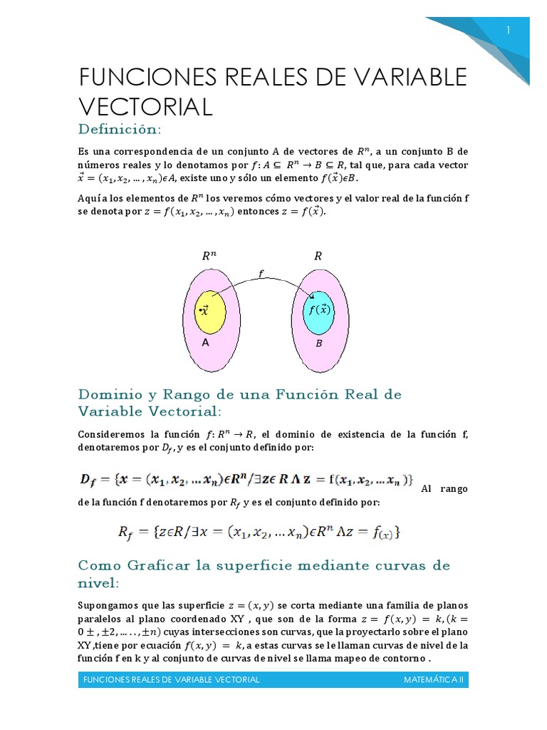 Funciones Reales de Variable Vectorial | PDF | Velocidad | Vector Euclidiano