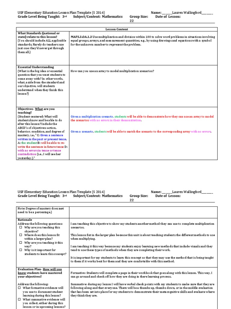 Supervisorobservation 1 LRW | PDF | Lesson Plan | Teaching Method