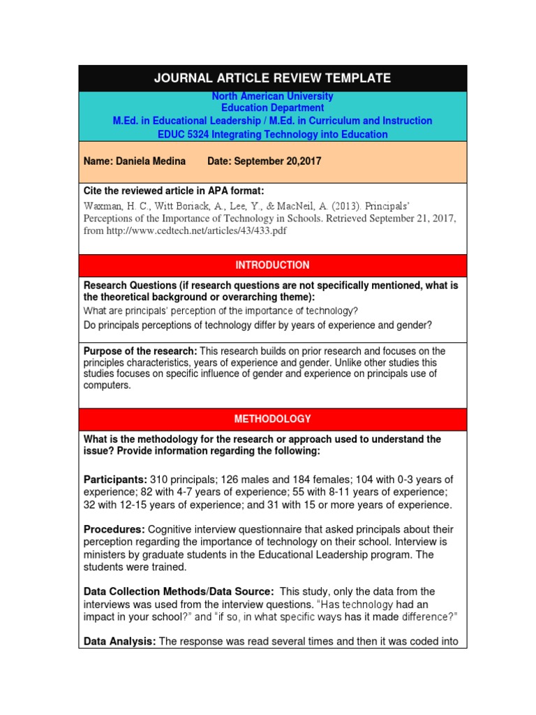 Journal Article Review Template | PDF | Gender | Gender Studies
