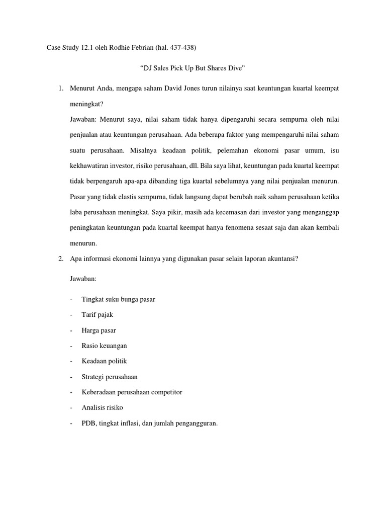 Case Study 12 (Jawaban Rodhie) | PDF