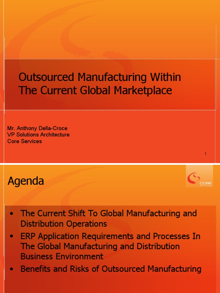 Outsourced Manufacturing Within The Current Global Marketplace | PDF ...
