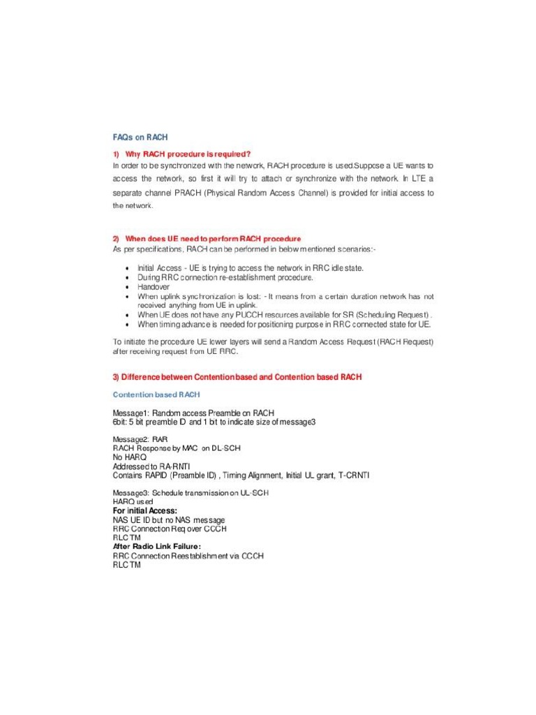 Rach Lte | PDF | Data Transmission | Computer Networking