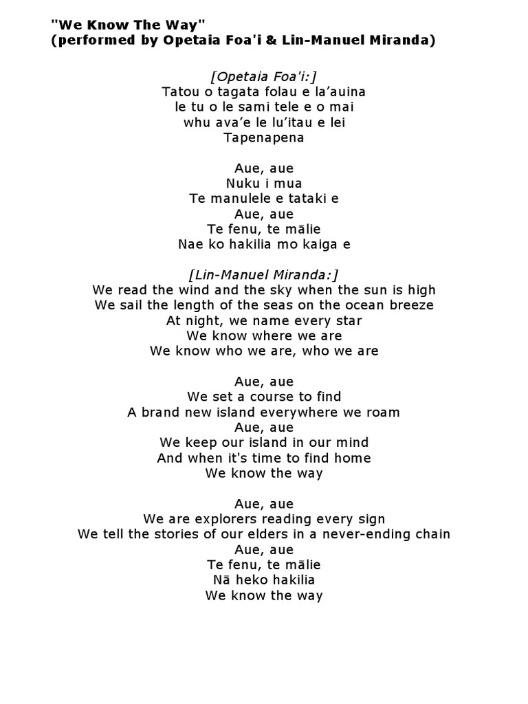 (Opetaia Foa'i:) : "We Know The Way" (Performed by Opetaia Foa'i & Lin ...